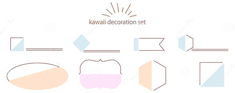 Set of Text Frames and Decorations in Soft Colors, Simple, Hand-drawn ...
