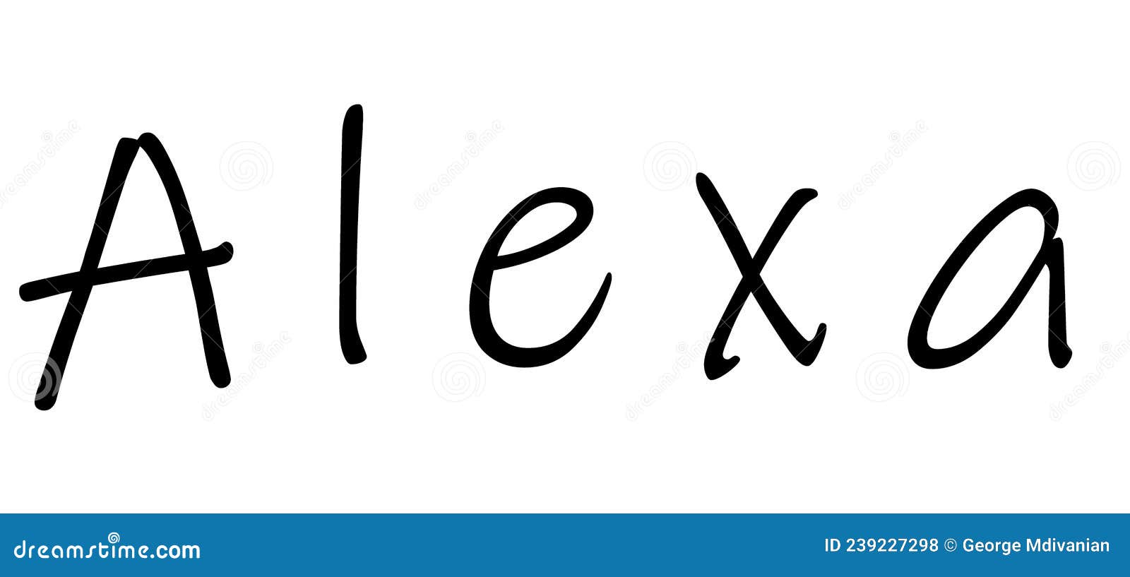 Alexa - Female Name . Gold 3D Icon On White Background. Decorative Font ...