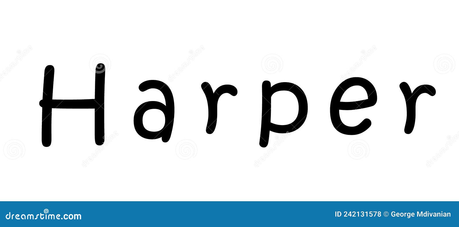 Name Harper In Various Retro Graphic Design Elements, Set Of Vector ...