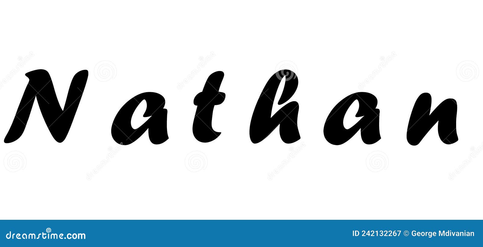 Nathan Name Lettering Blue Tinsels Vector Illustration | CartoonDealer ...