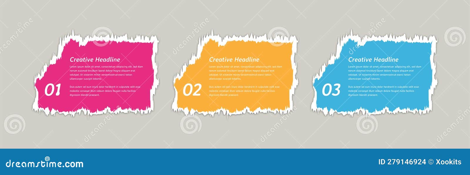 Simple Text Presentation Infographic Card with Torn Edges Paper Cut ...