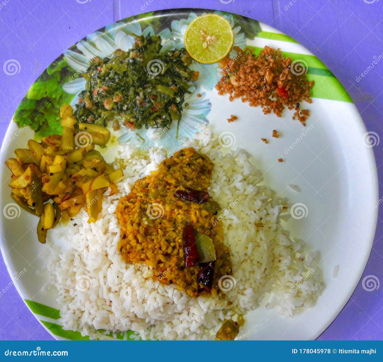 The simple Thali of Odisha stock photo. Image of foodie - 178045978