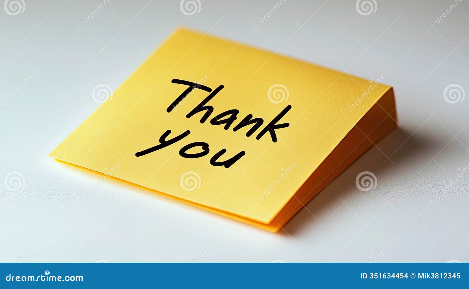 A Simple "Thank You" Note on a Yellow Sticky Pad. Stock Illustration ...