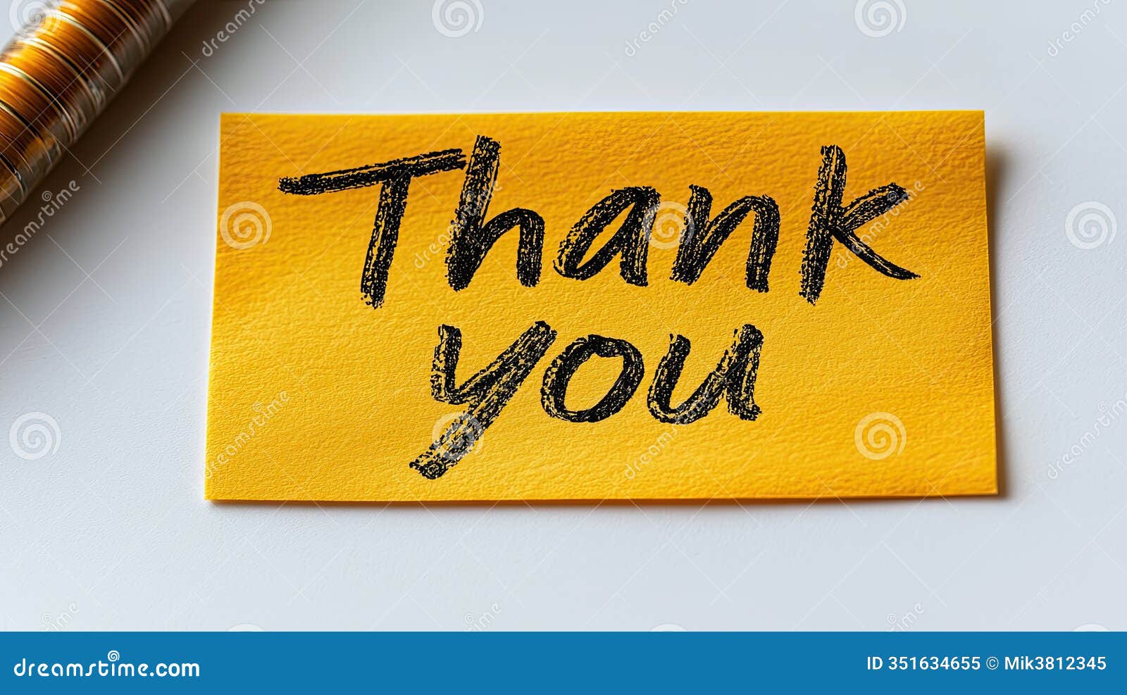 A Simple "Thank You" Note On A Yellow Sticky Pad. Royalty-Free Stock ...
