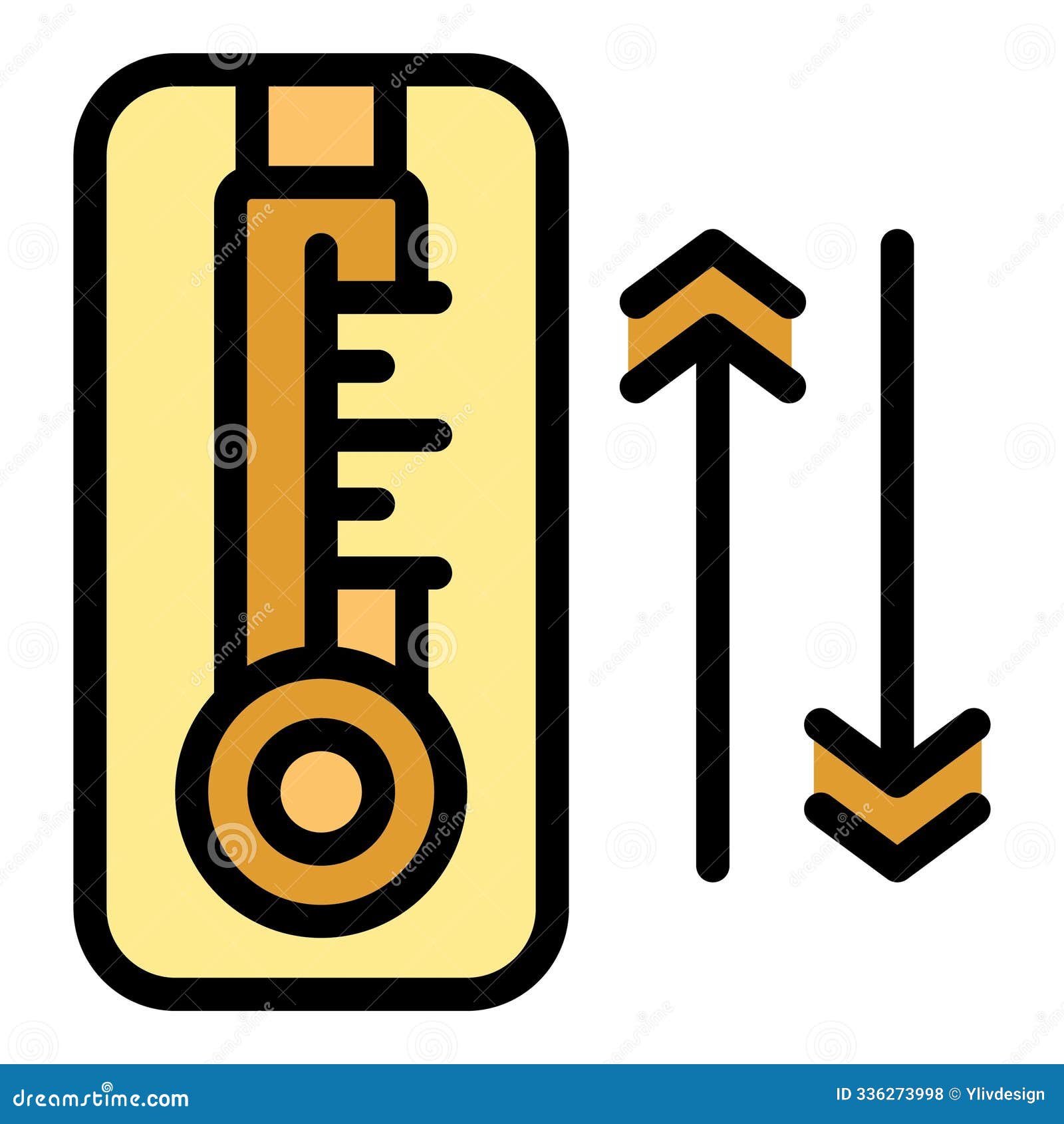 Thermometer Showing Temperature Increase and Decrease with Arrows Stock Illustration ...