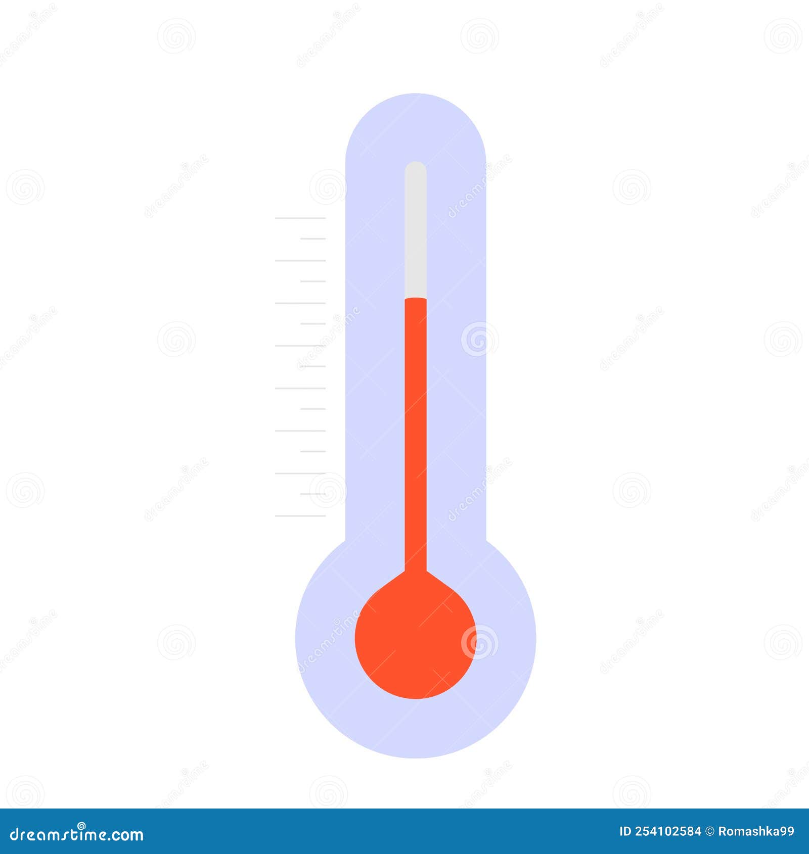 Simple Thermometer with Red Hot Temperature High Scale Vector ...