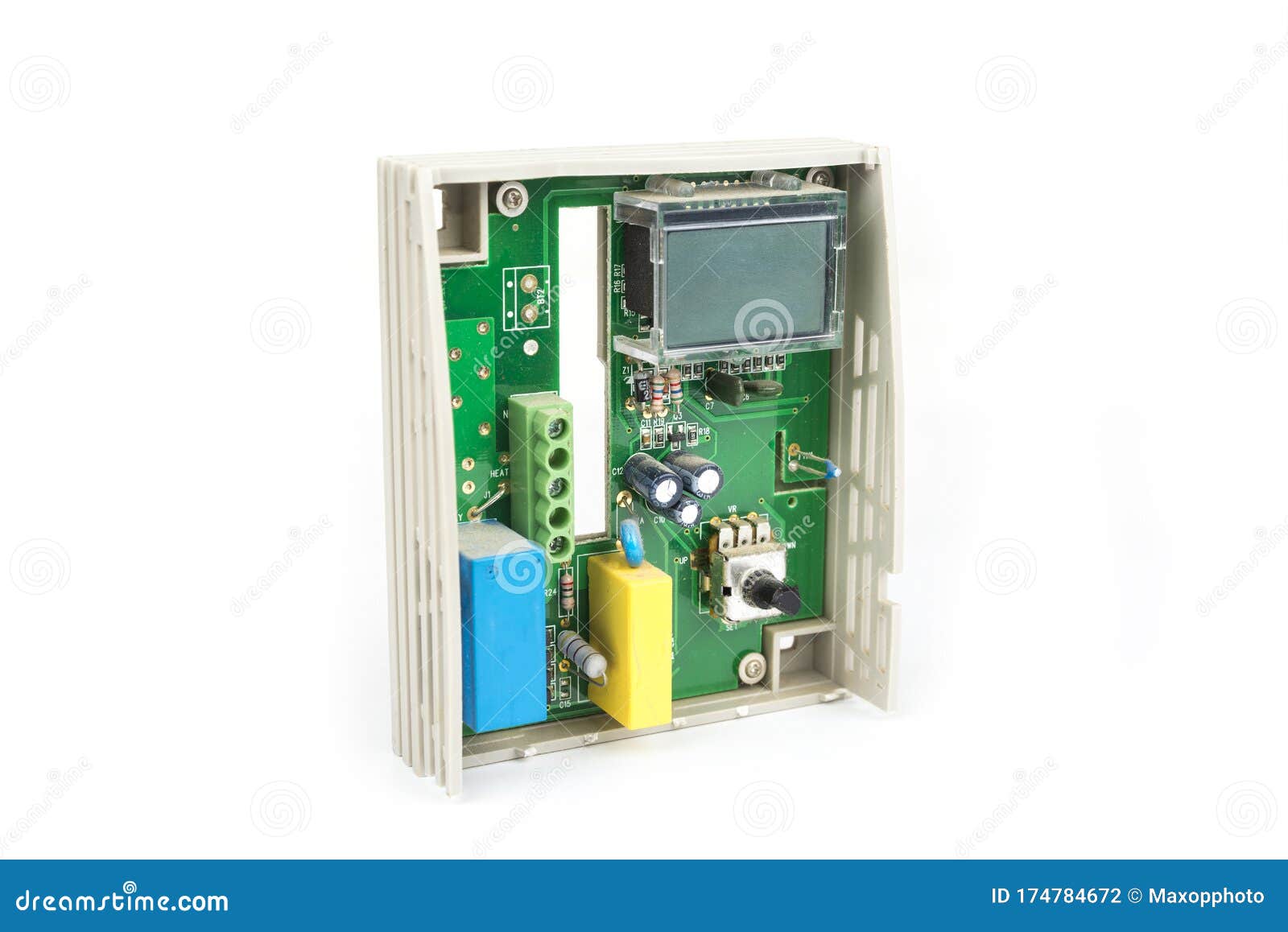 Simple Thermostat for Heating Control on a White Stock Photo - Image of ...