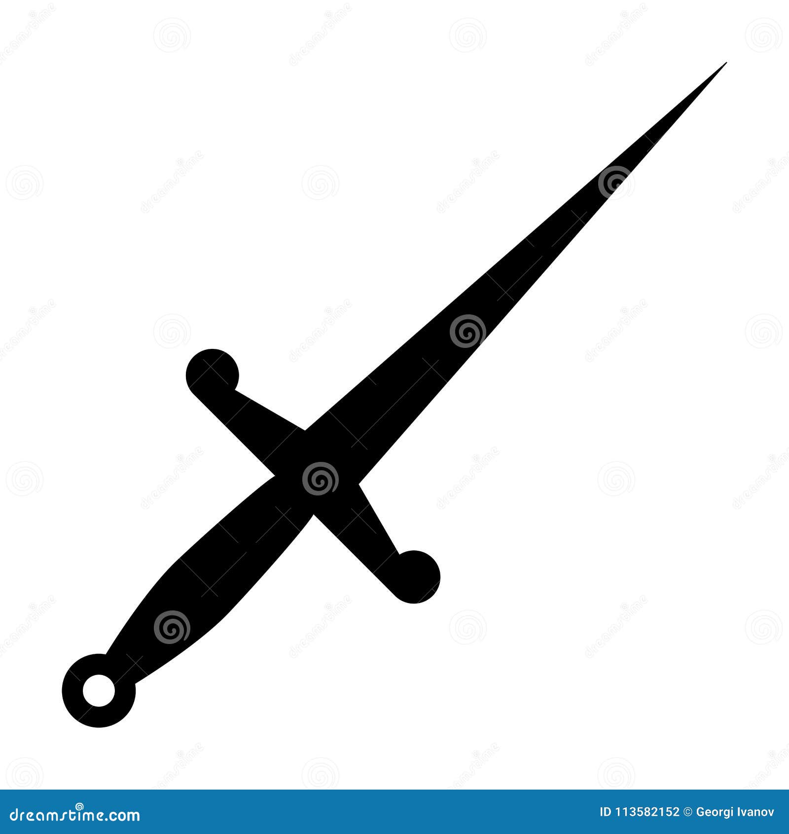Dagger Silhouette. Military Combat Knife. Simple Element That You Can ...
