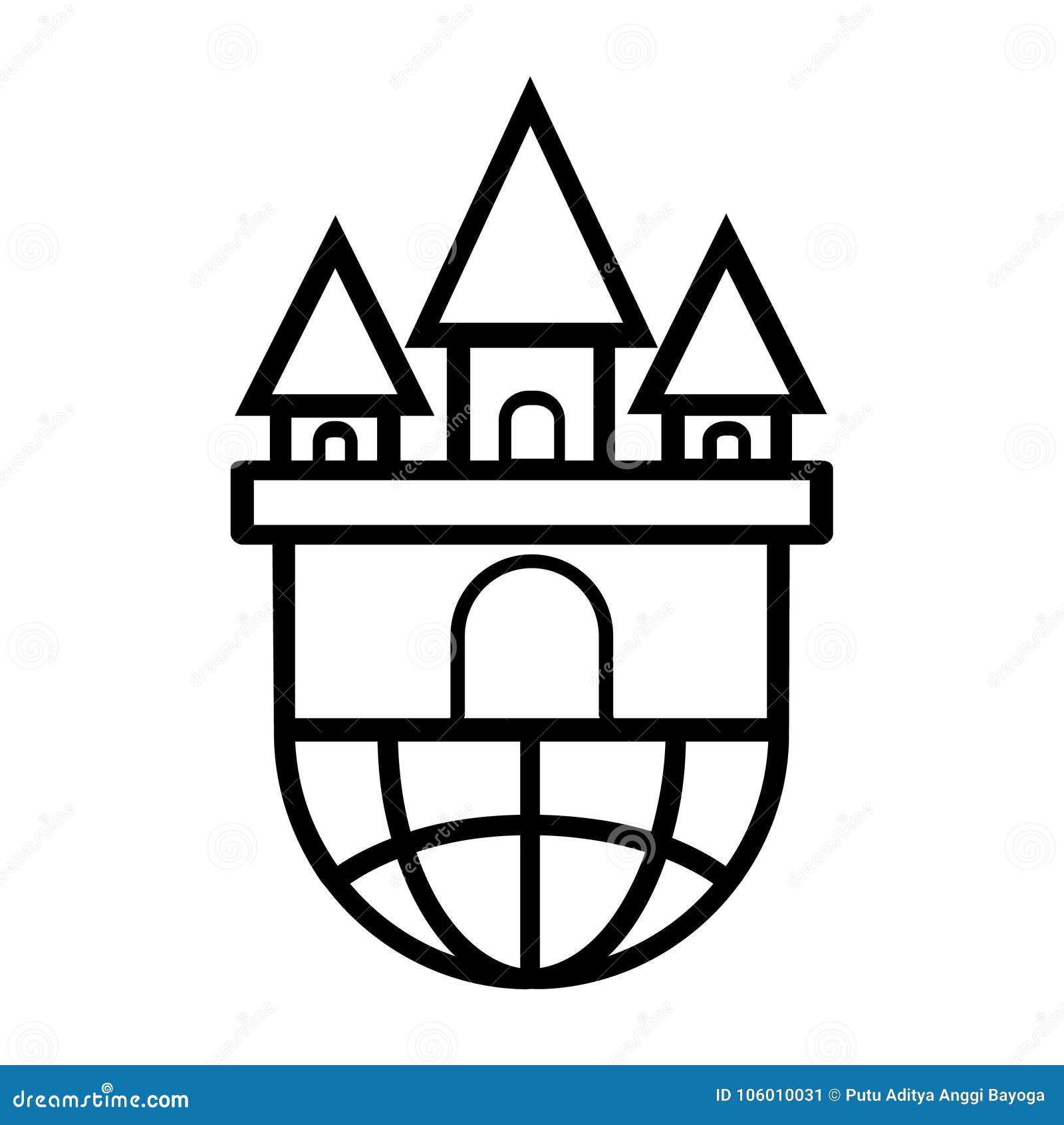 Line Castle In The Shape Of A Heart Icon Isolated On White Background ...