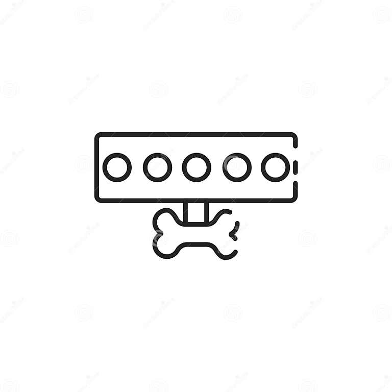 Thin line dog leash icon stock vector. Illustration of control - 101745525