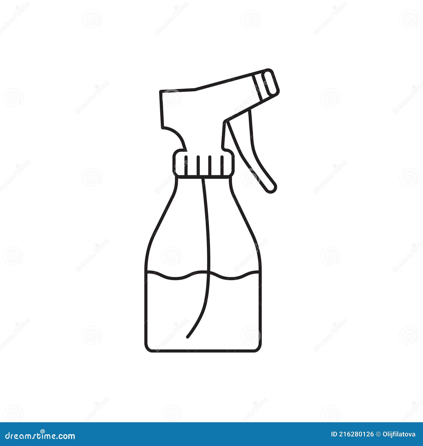 Simple Thin Line Drawing Abstract Logo Icon Spray Bottle Isolated Black ...