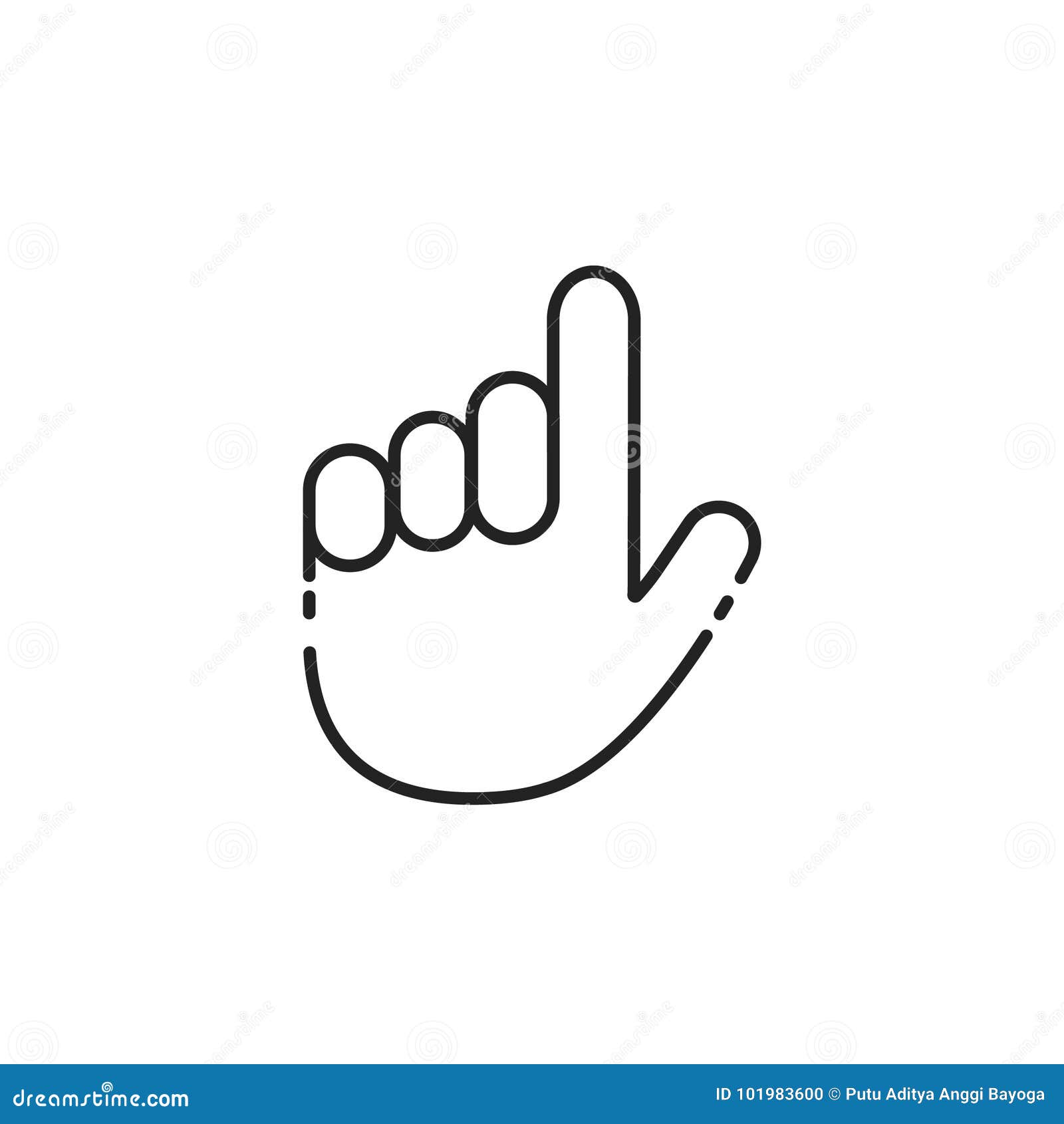 Thin line hands sign icon stock vector. Illustration of vector - 101983600