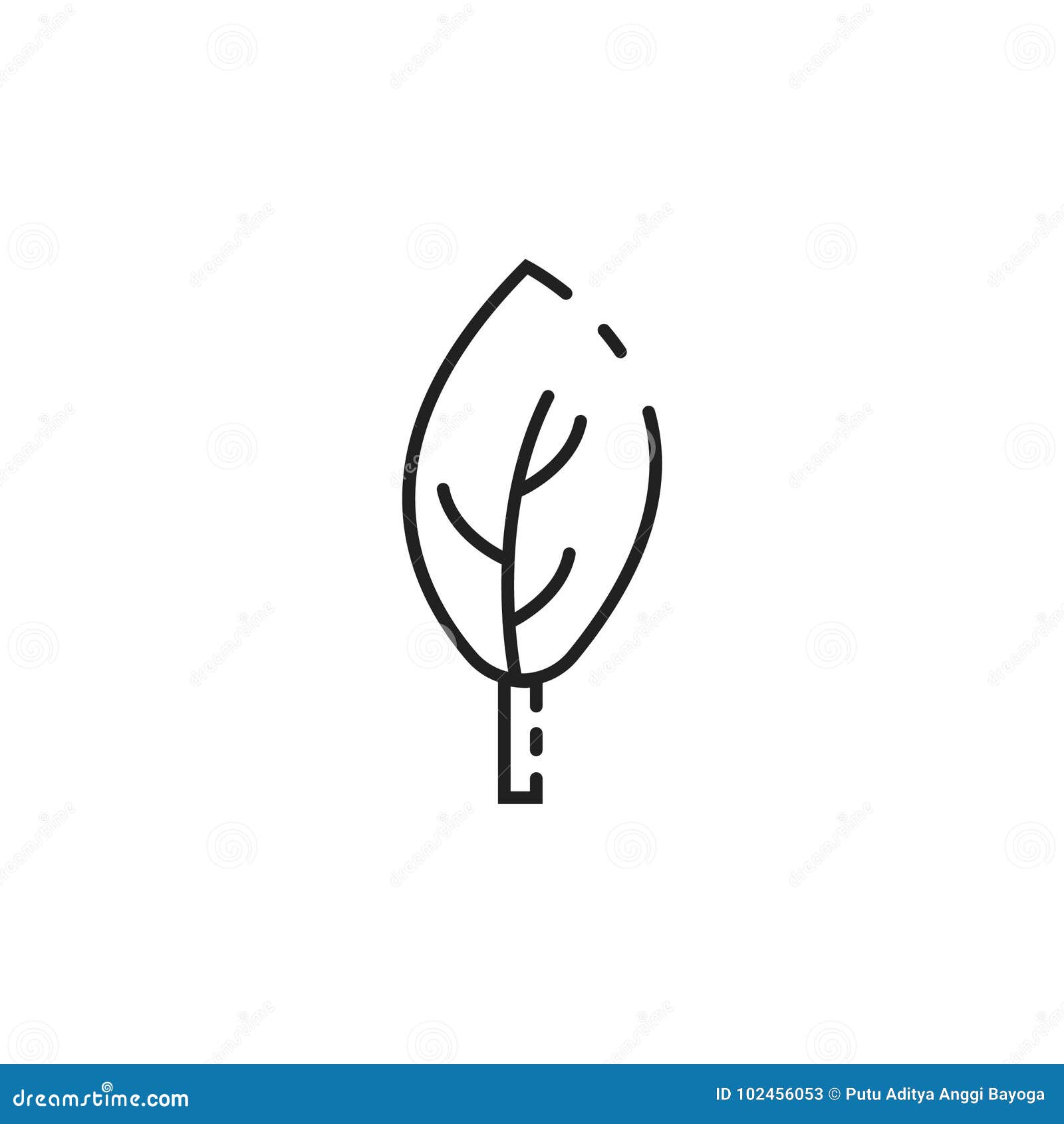 Thin line leaf icon stock vector. Illustration of photosynthesis ...