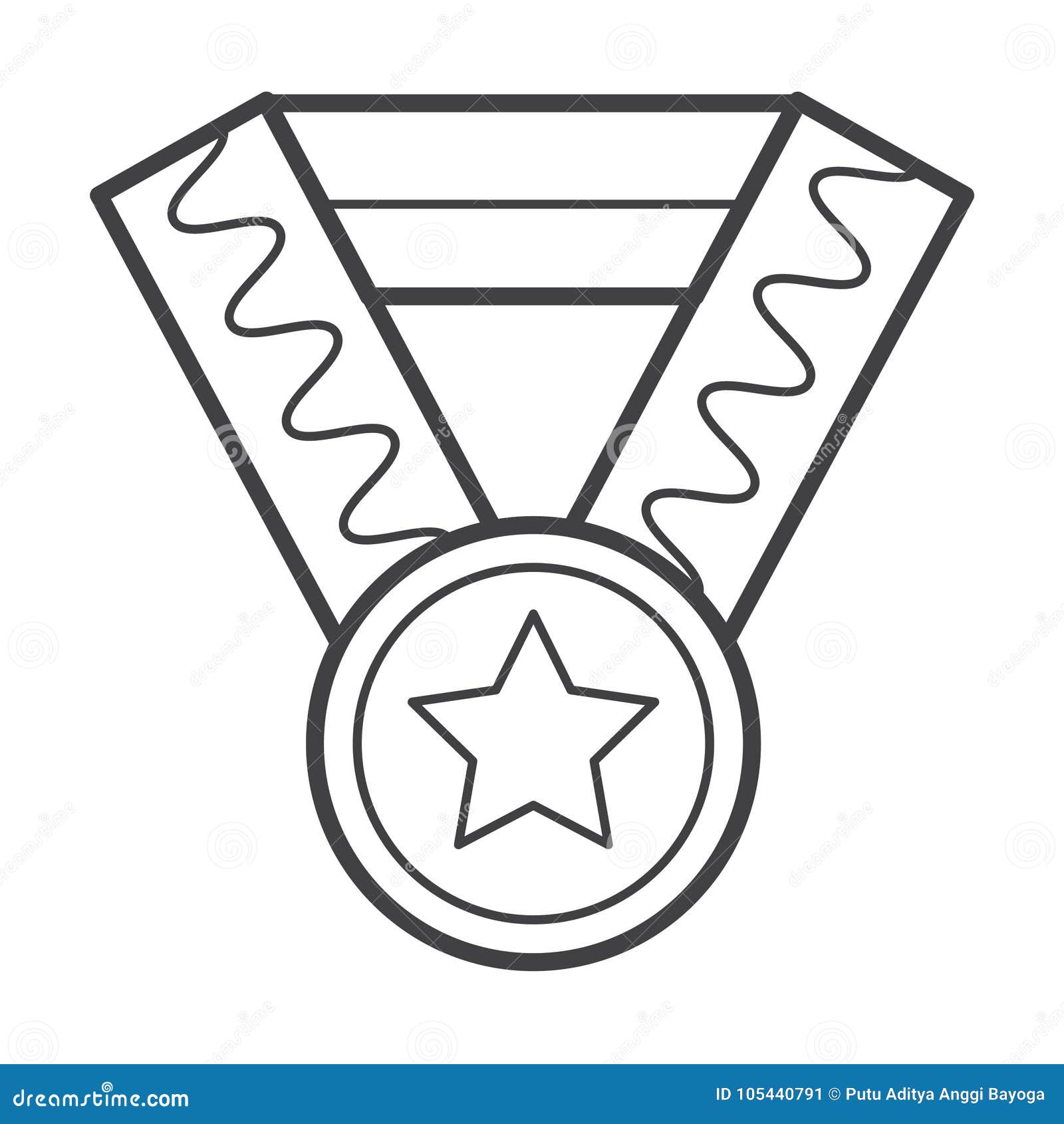 Thin line medal icon stock vector. Illustration of simple - 105440791