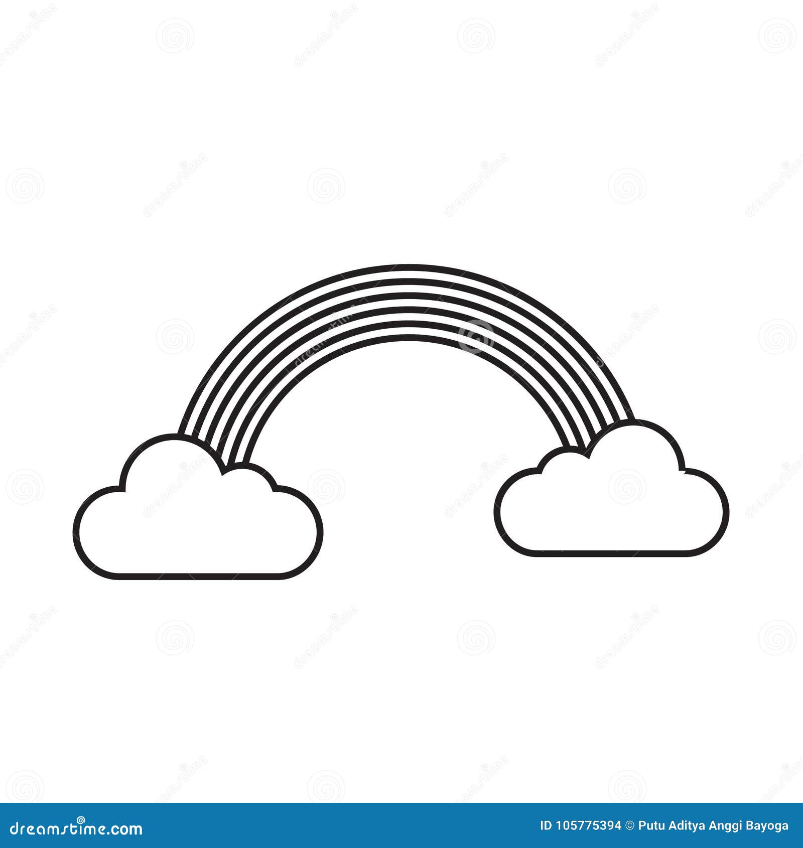 Thin line rainbow icon stock vector. Illustration of cloud - 105775394