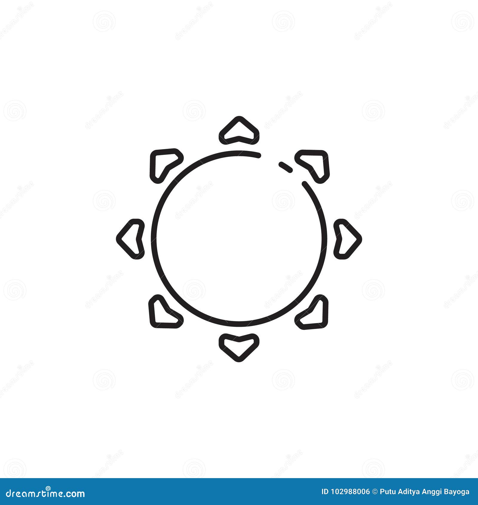 Thin line sun icon stock vector. Illustration of sunlight - 102988006