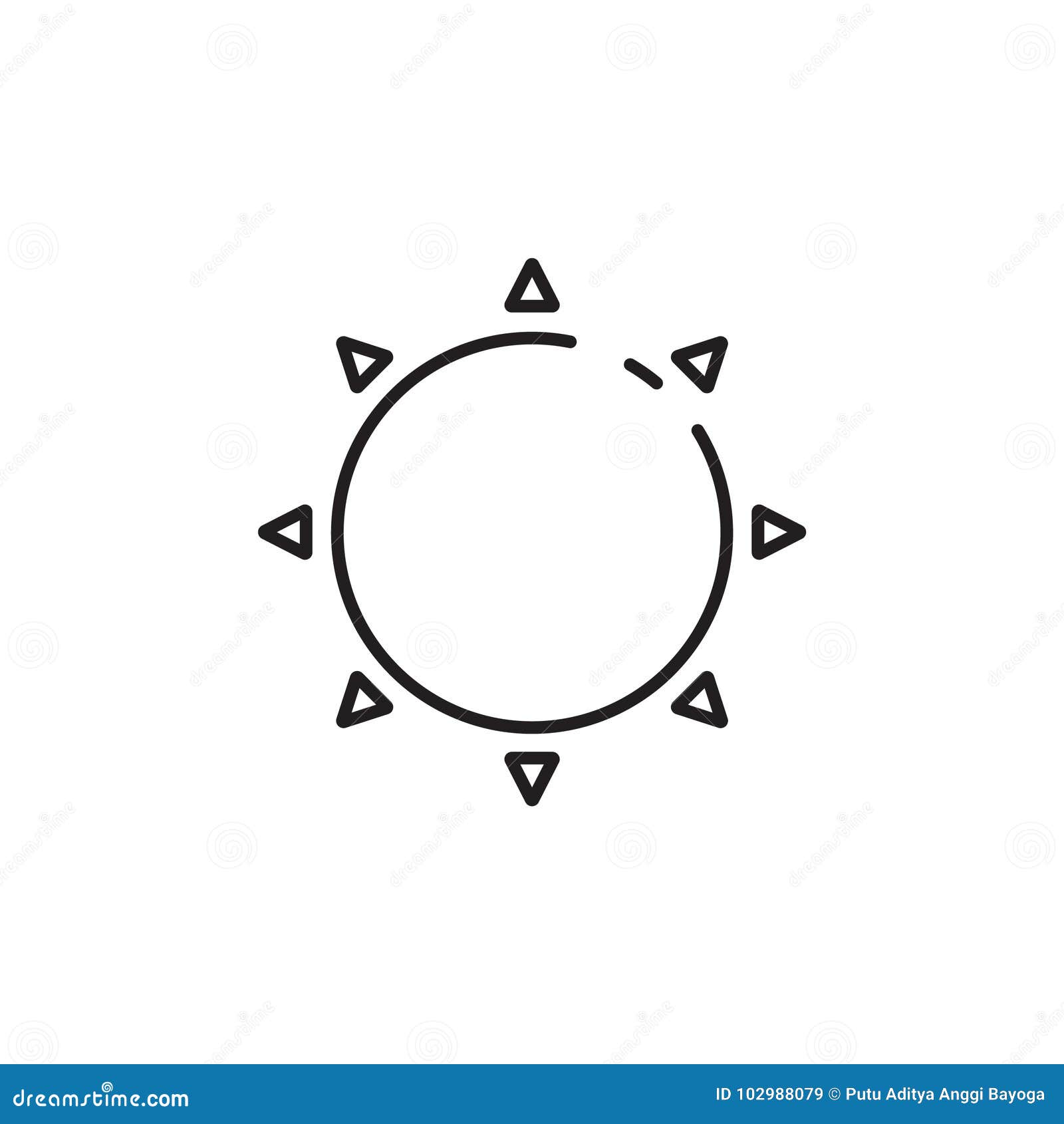 Thin line sun icon stock vector. Illustration of cartoon - 102988079