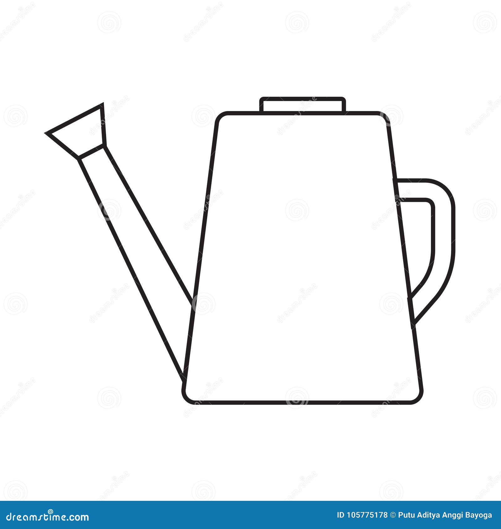 Thin Line Watering Can Icon Stock Vector - Illustration of plant ...