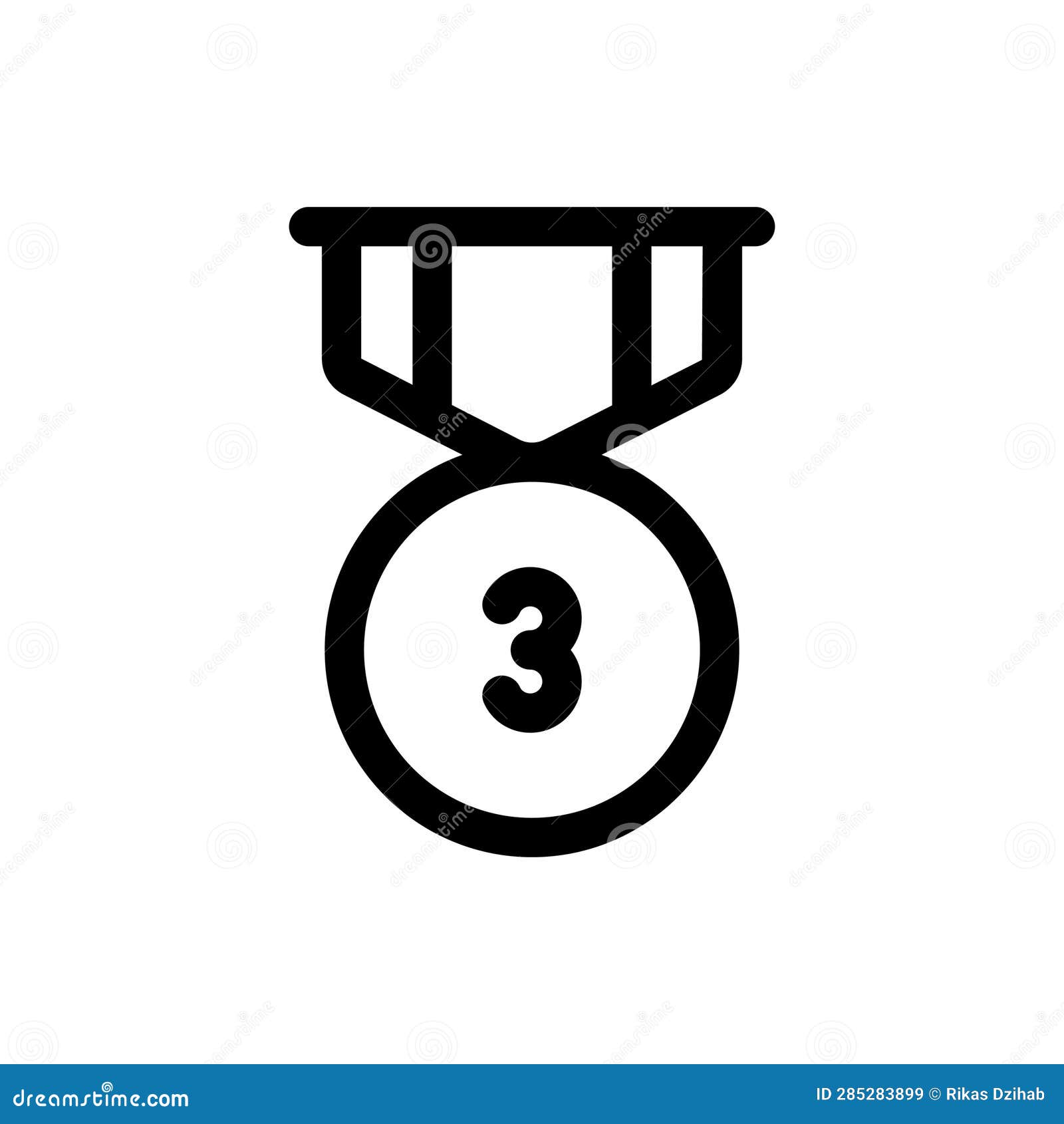 Simple Third Medal Essential Icon Stock Illustration - Illustration of ...