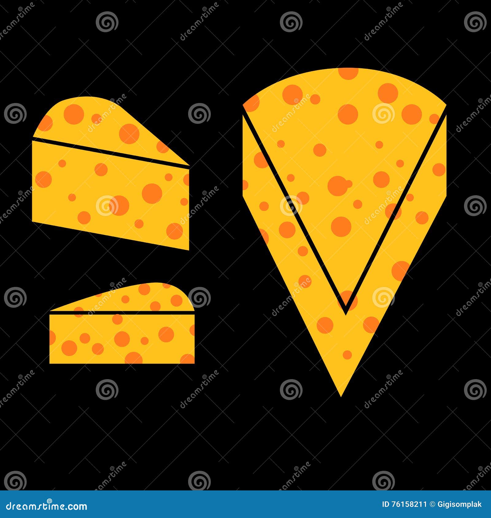 Simple Three Cheese at Three Perspective Stock Vector - Illustration of ...