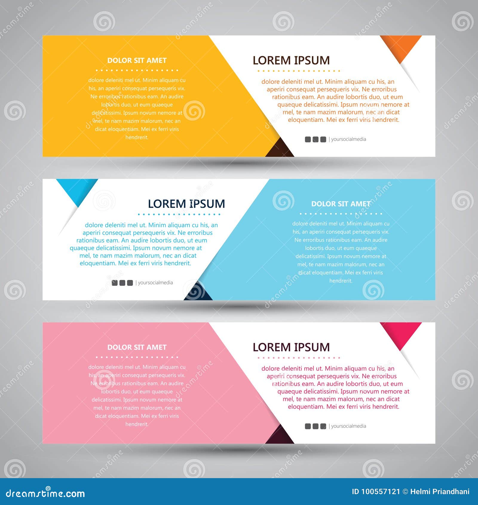 Simple Three Color Banner stock vector. Illustration of brochure ...