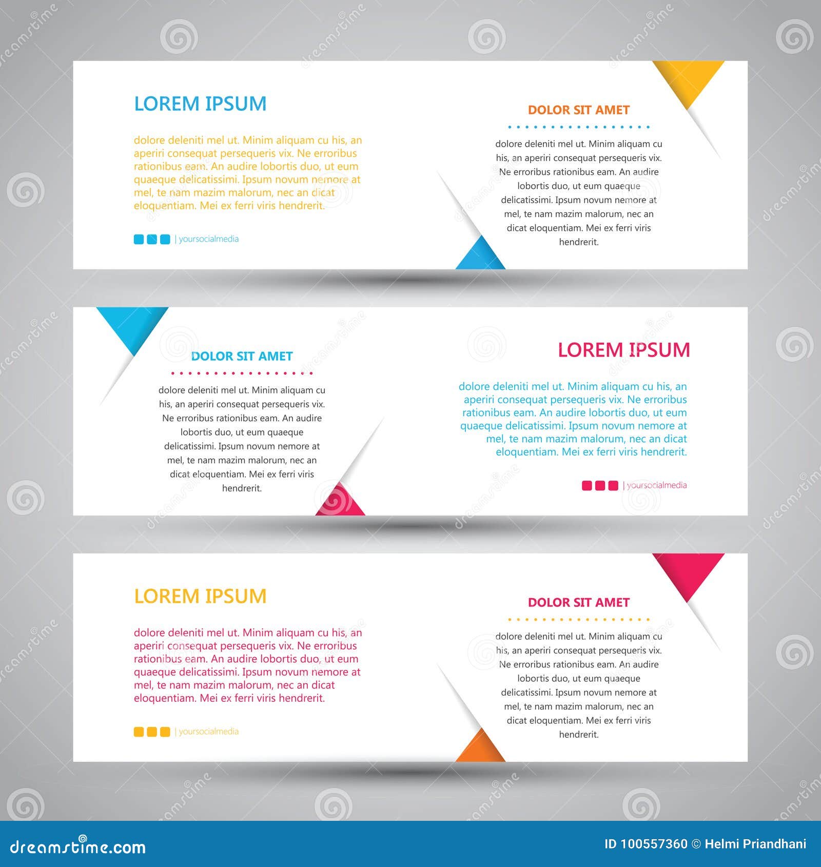 Simple Three Color Banner stock vector. Illustration of commerce ...