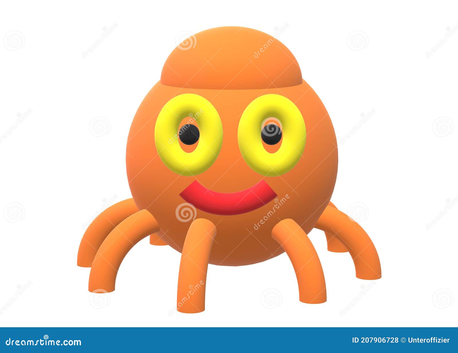 A Simple Three Dimensional Cartoon Impression of a Rounded Orange ...