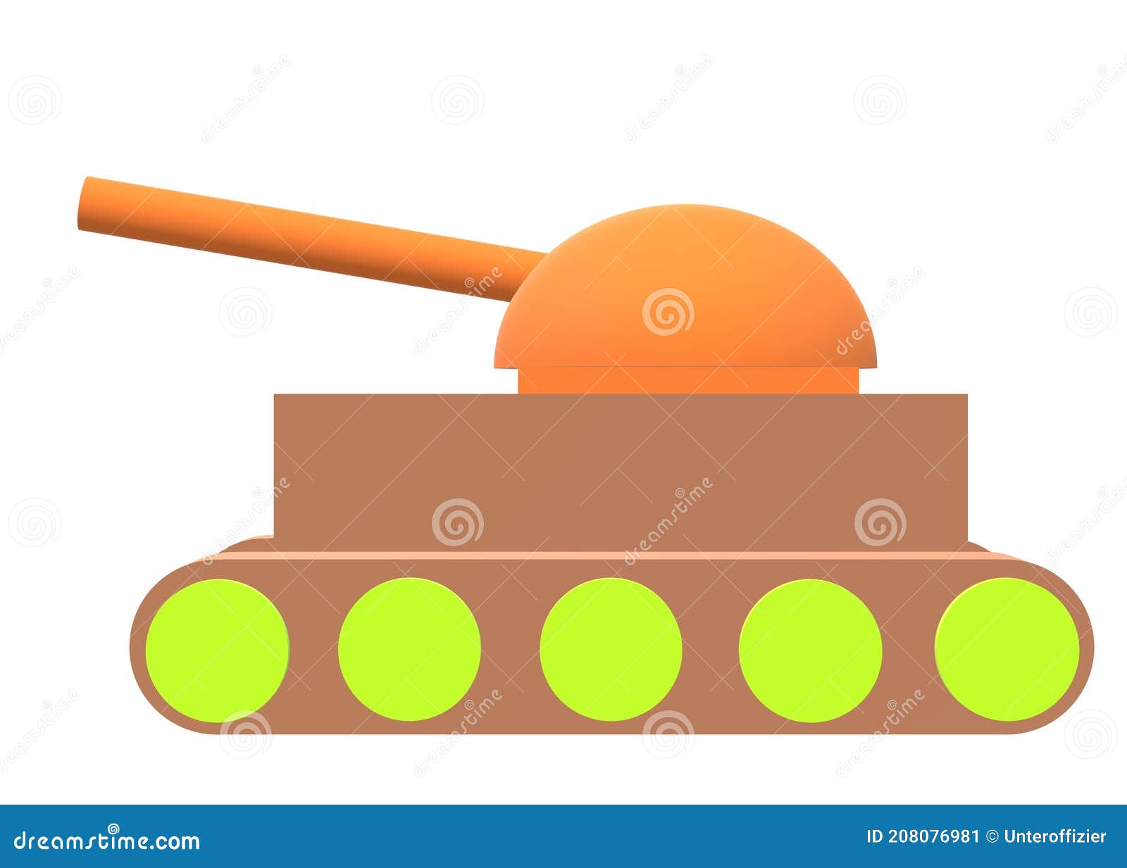 A Simple Three Dimensional Model Side View of an Army Battle Tank ...