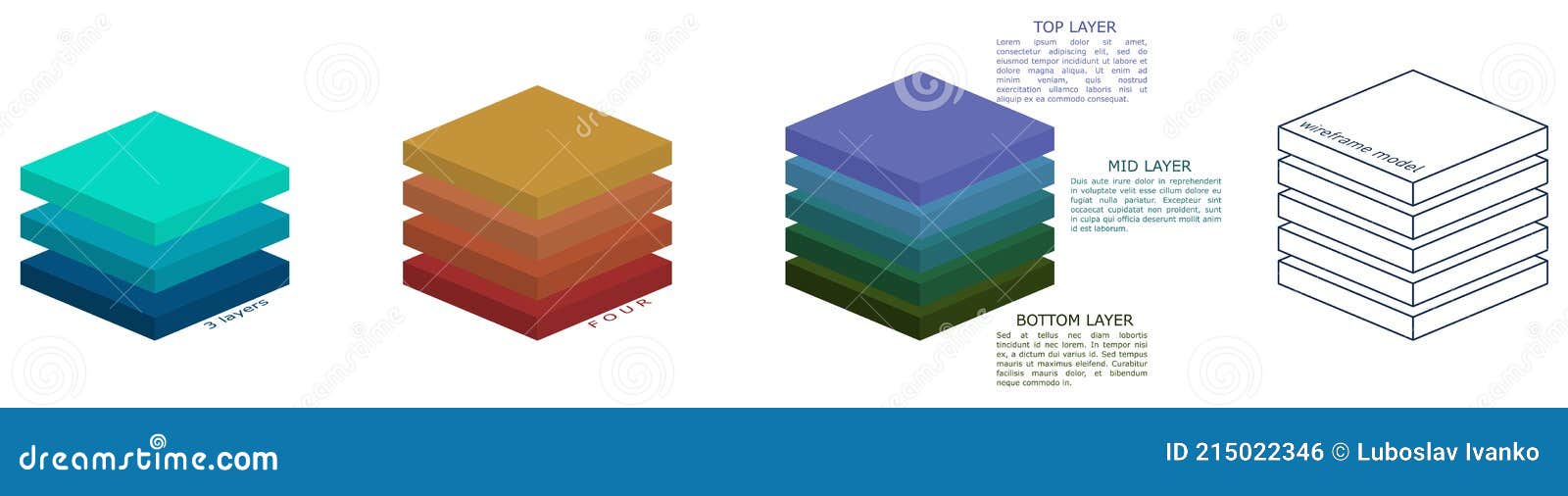 3D Square Layers Flat Icon. 3d 3d Layering Design Color Icons In Trendy ...