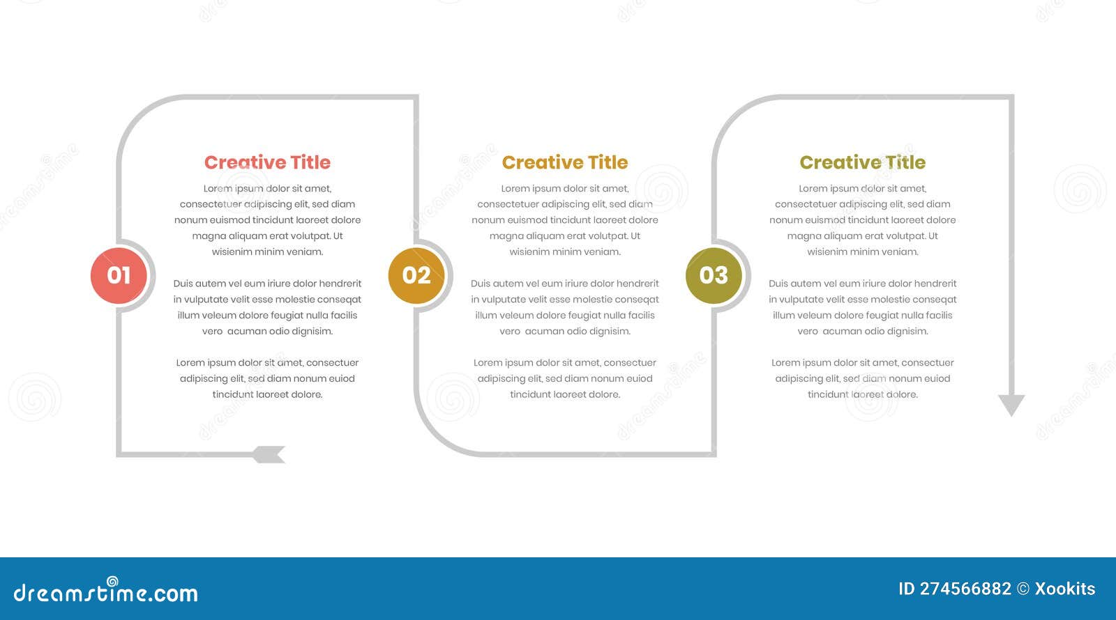 Simple Three Steps Text Presentation Infographic Timeline with Number ...