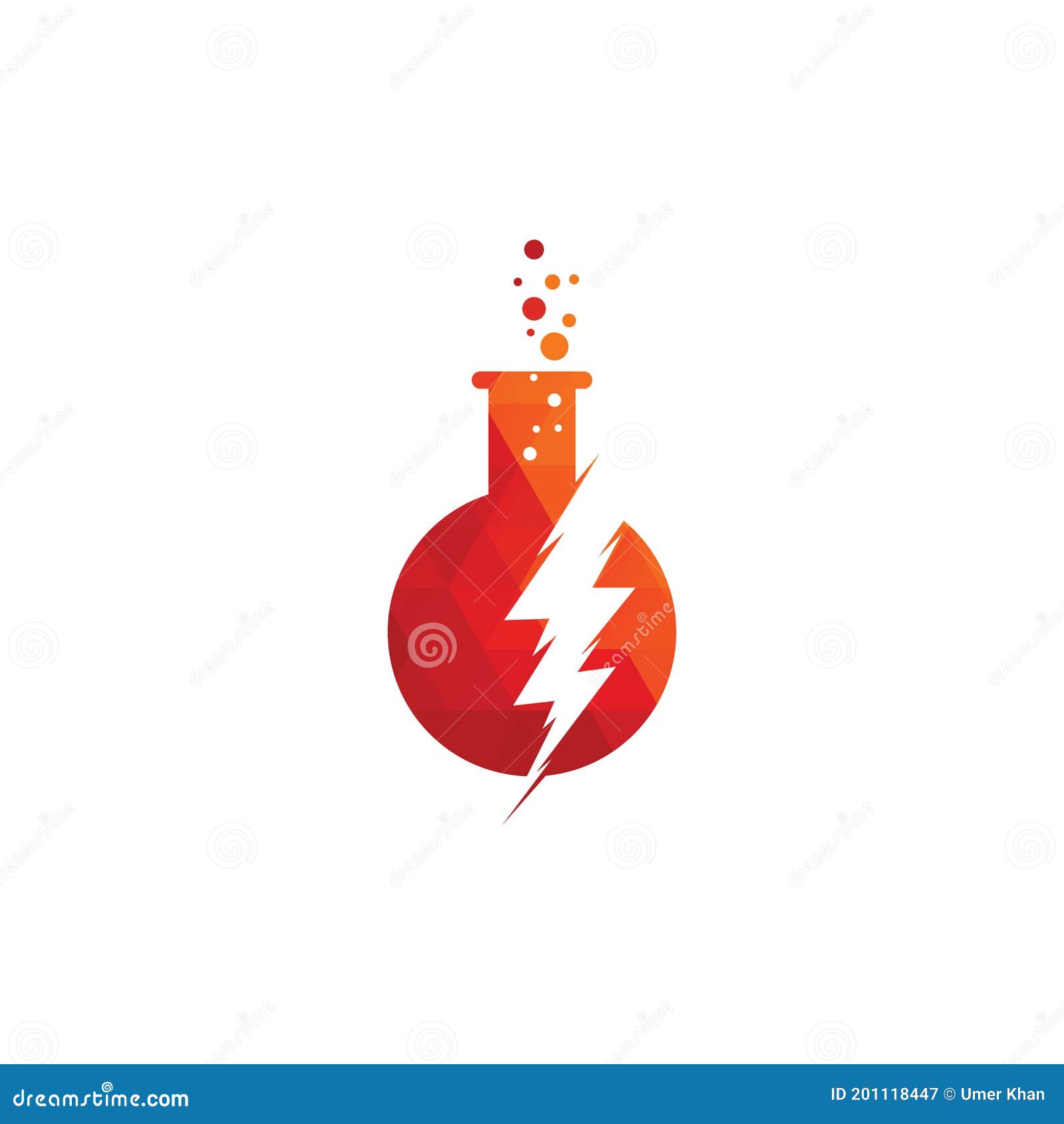 Simple Thunder Bolt Lab Logo Vector Design. Stock Vector - Illustration ...