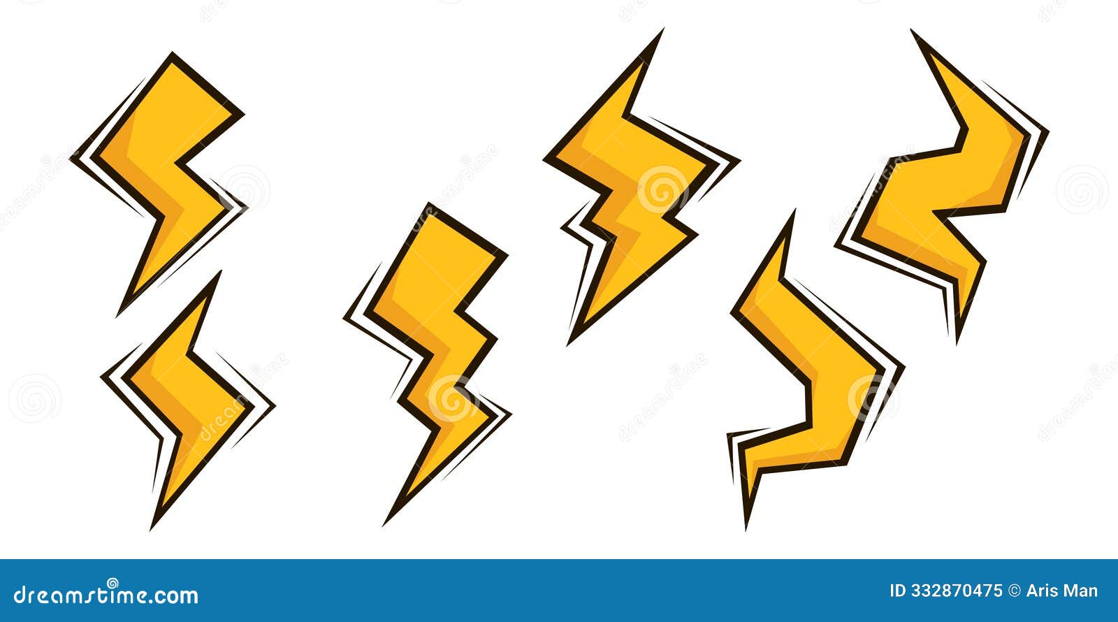 Simple Thunder, Electric, Lightning Symbol Sign Icon Vector Silhouette ...