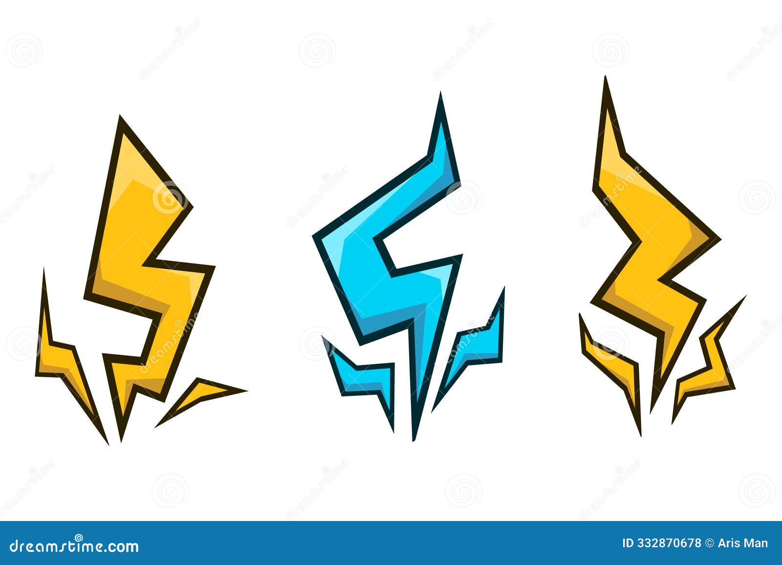 Simple Thunder, Electric, Lightning Symbol Sign Icon Vector Silhouette ...