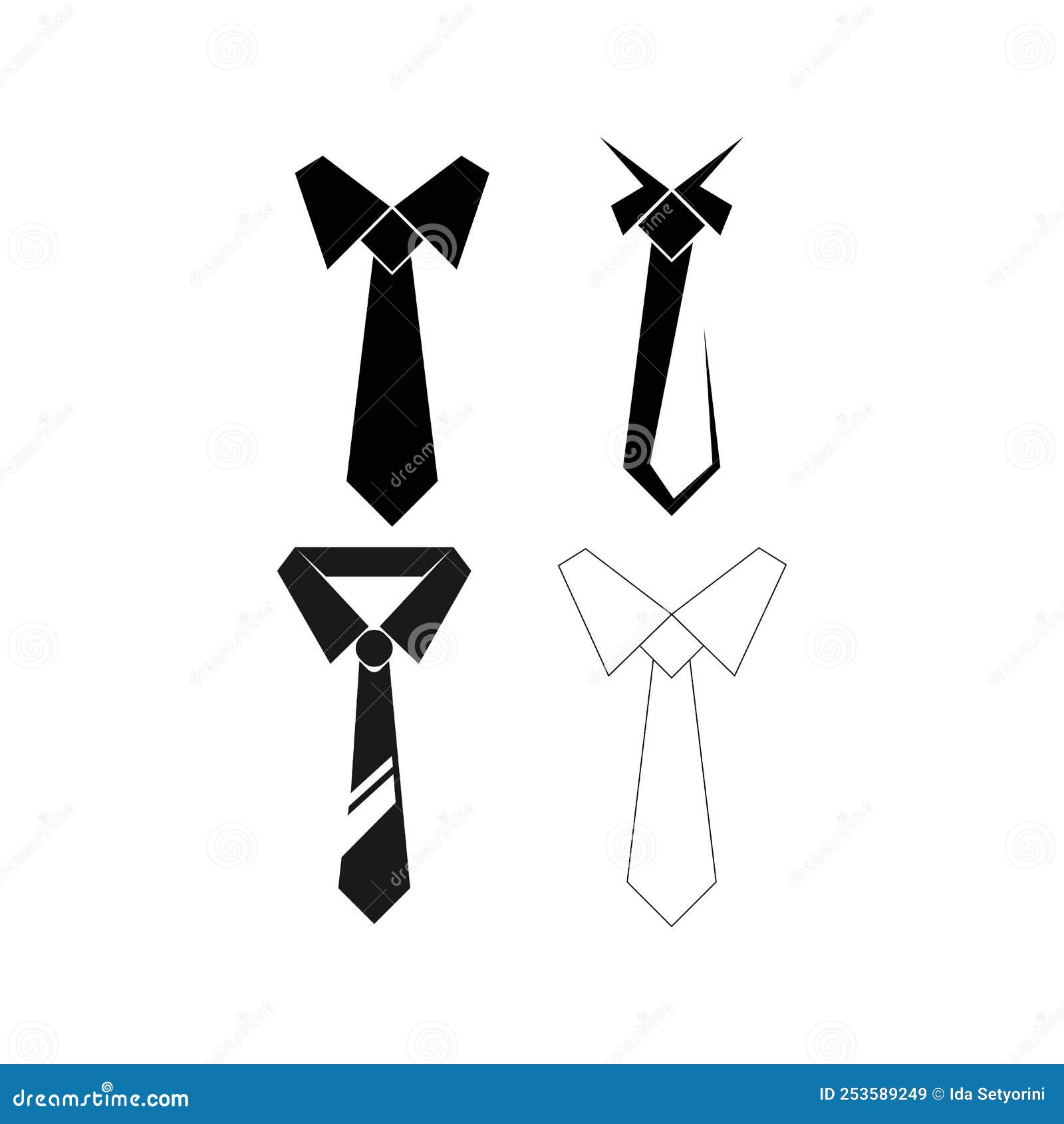 Simple Tie Logo Vector Template Stock Illustration - Illustration of ...