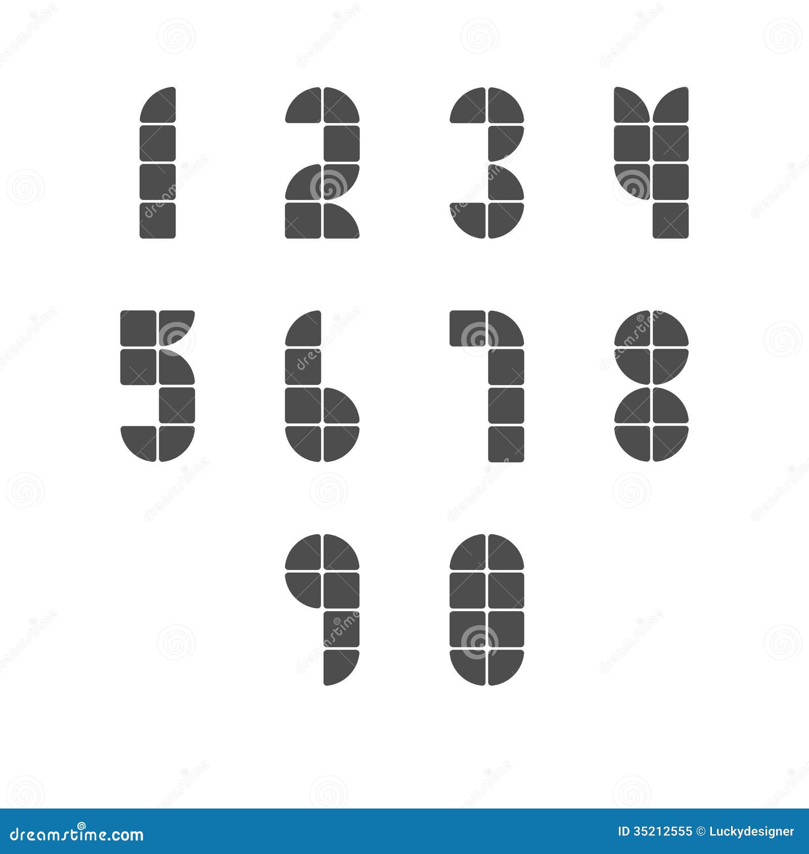 Simple Tiled Numbers stock vector. Illustration of game - 35212555