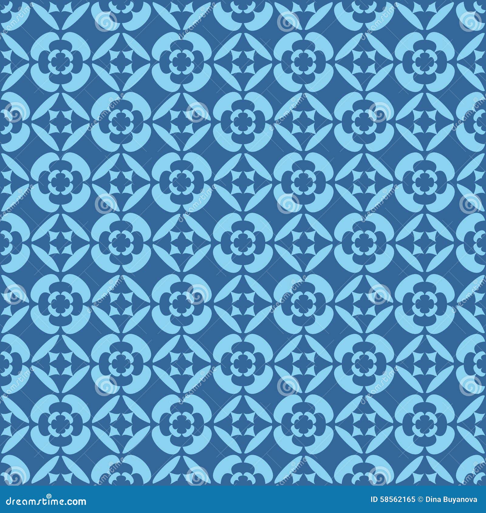 Simple Tiles Flower Pattern Background Stock Illustration ...