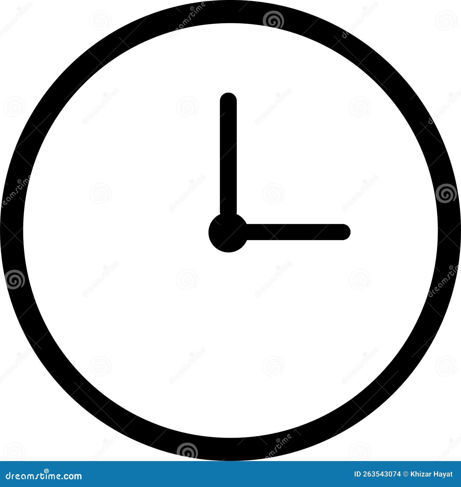 Simple Time Clock Analog Vector Icon, Watch Symbol Stock Vector ...