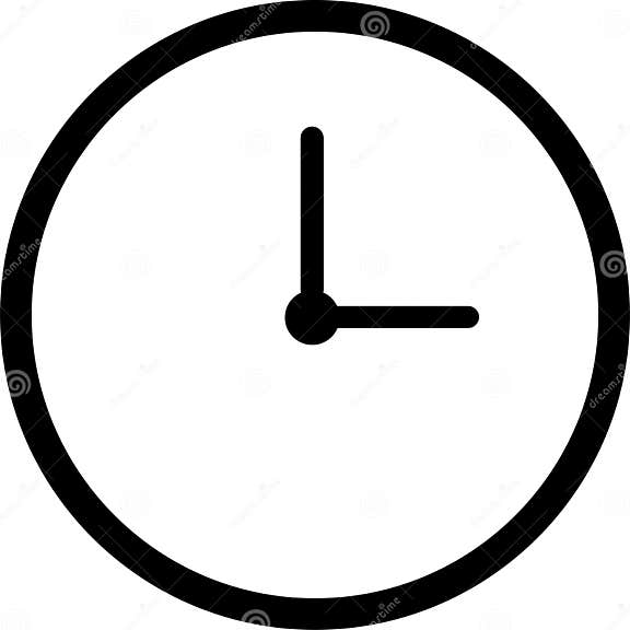 Simple Time Clock Analog Vector Icon, Watch Symbol Stock Vector ...
