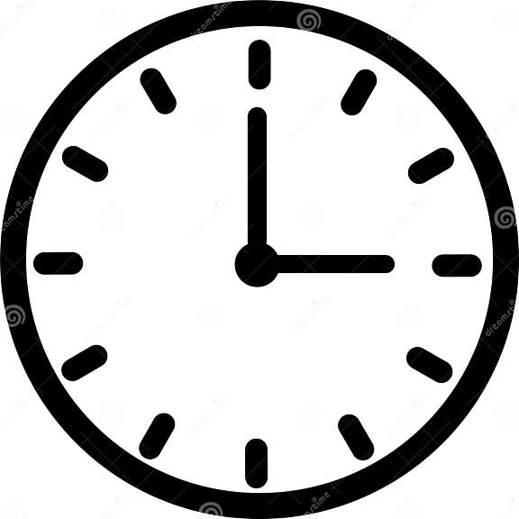 Simple Time Clock Analog Vector Icon, Watch Symbol Stock Vector ...
