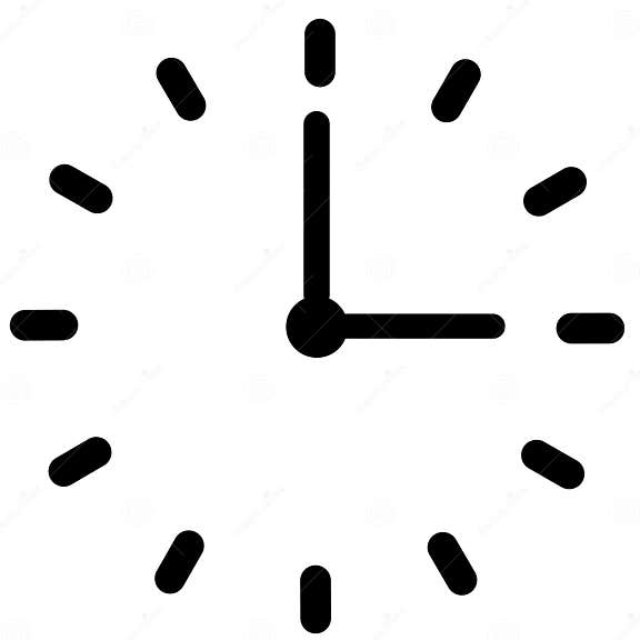 Simple Time Clock Analog Vector Icon, Watch Symbol Stock Vector ...