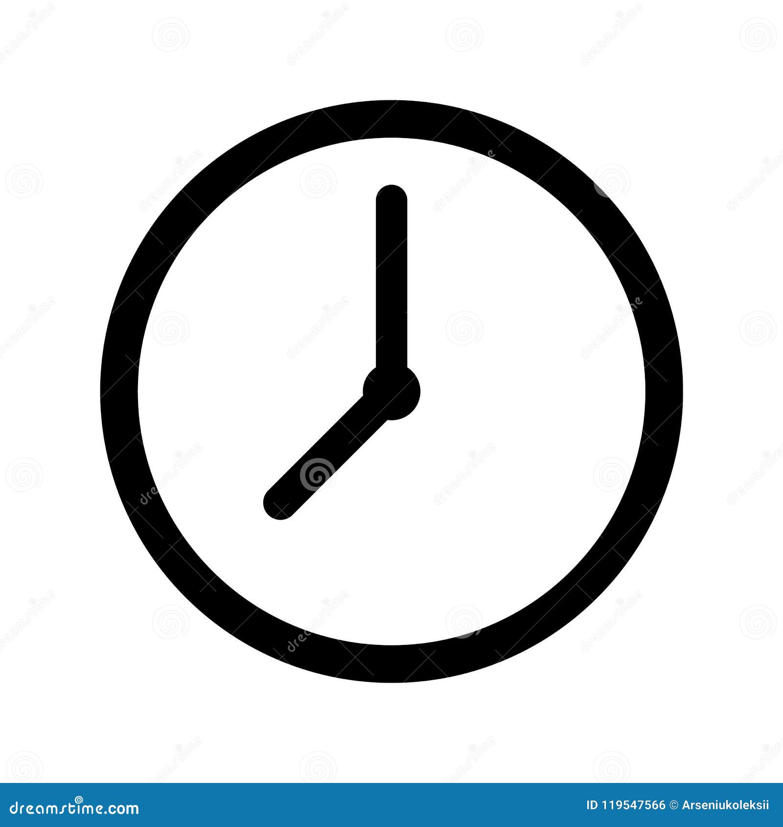 Simple time clock icon stock vector. Illustration of second - 119547566