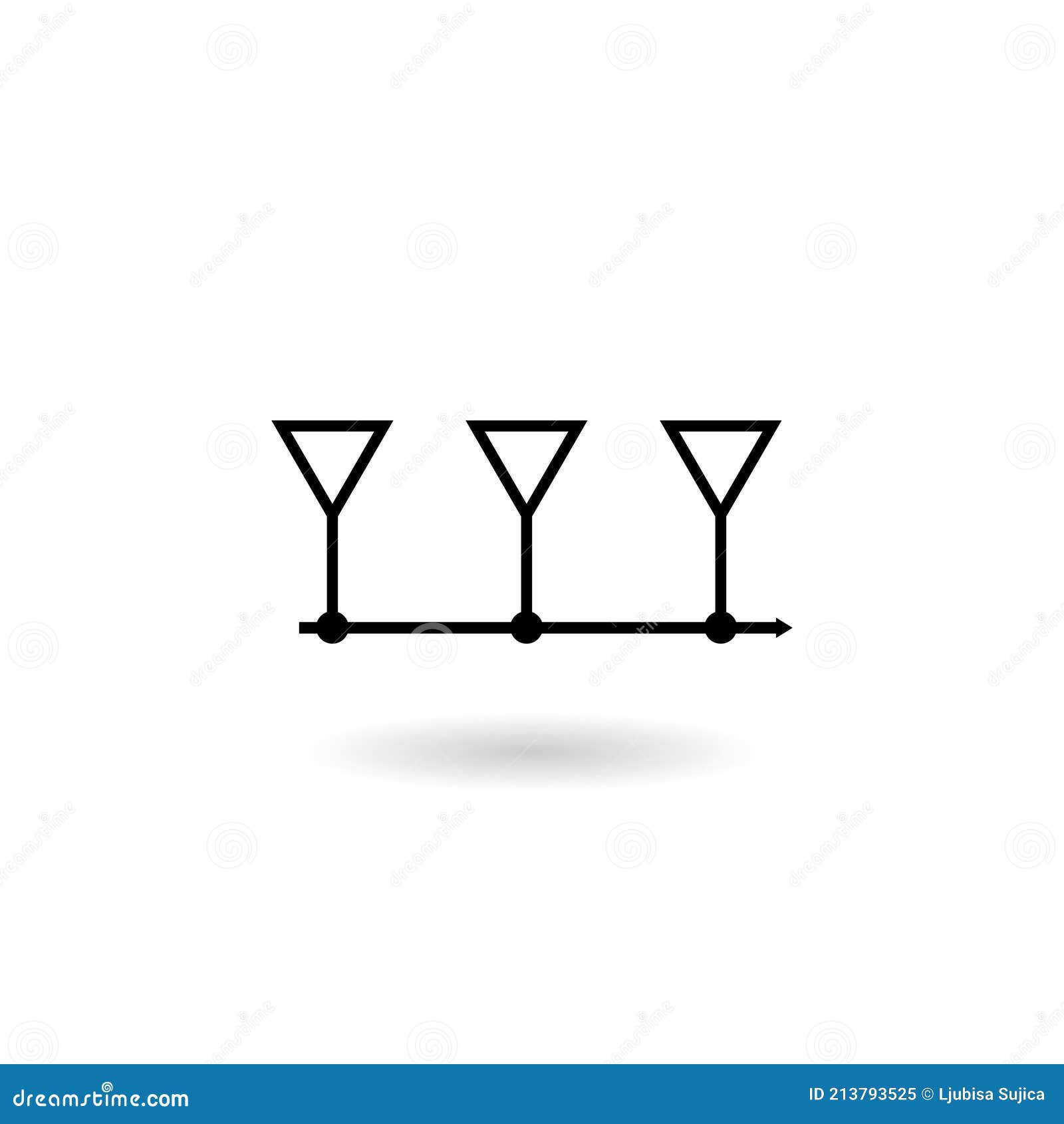 Simple Timeline Icon with Shadow Stock Vector - Illustration of chart ...