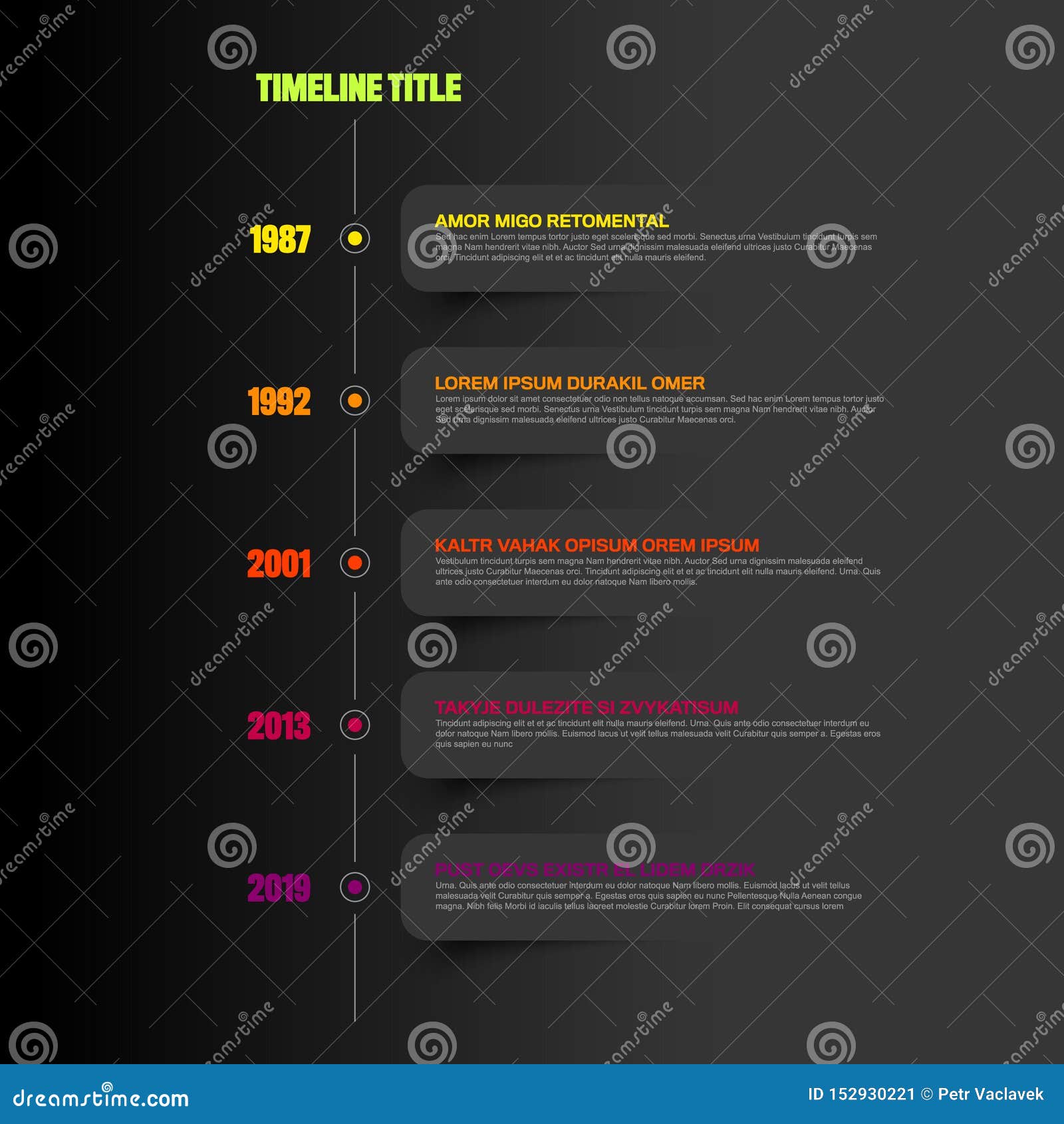 Simple Timeline Template with White Labels Stock Vector - Illustration ...