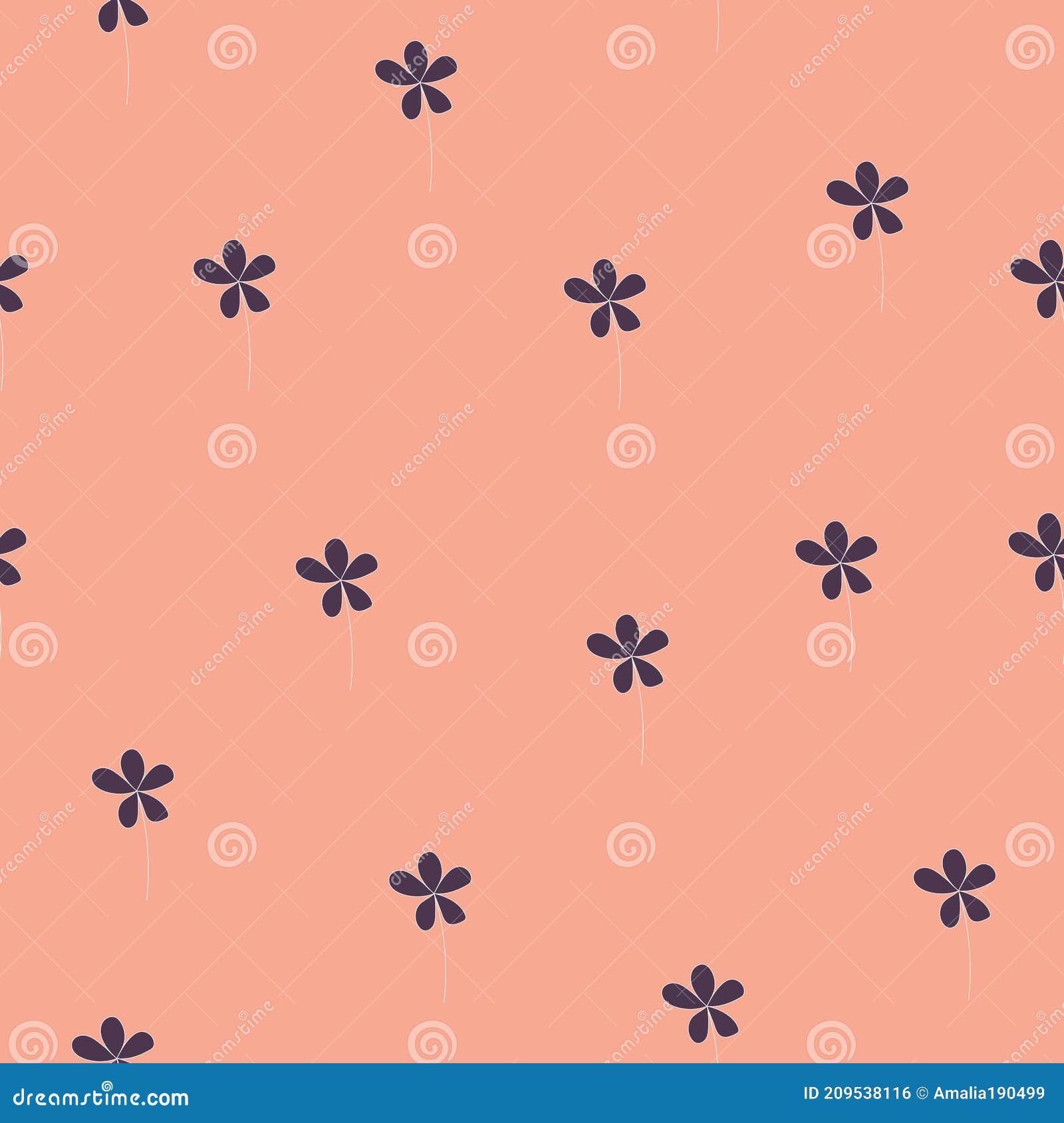 Simple Tiny Flower Doodle Repeat Pattern Design Stock Vector ...