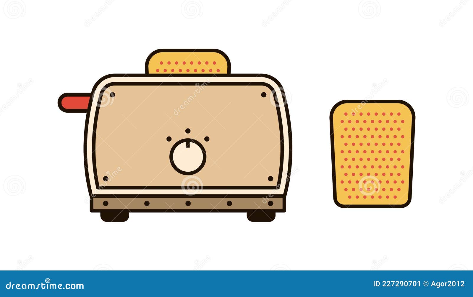 Simple Toaster with Toasted Bread Stock Vector - Illustration of toast ...