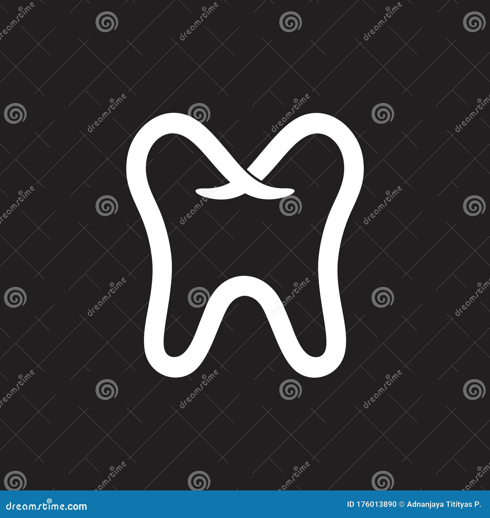 Simple Tooth Dental Line Symbol Vector Stock Vector - Illustration of ...