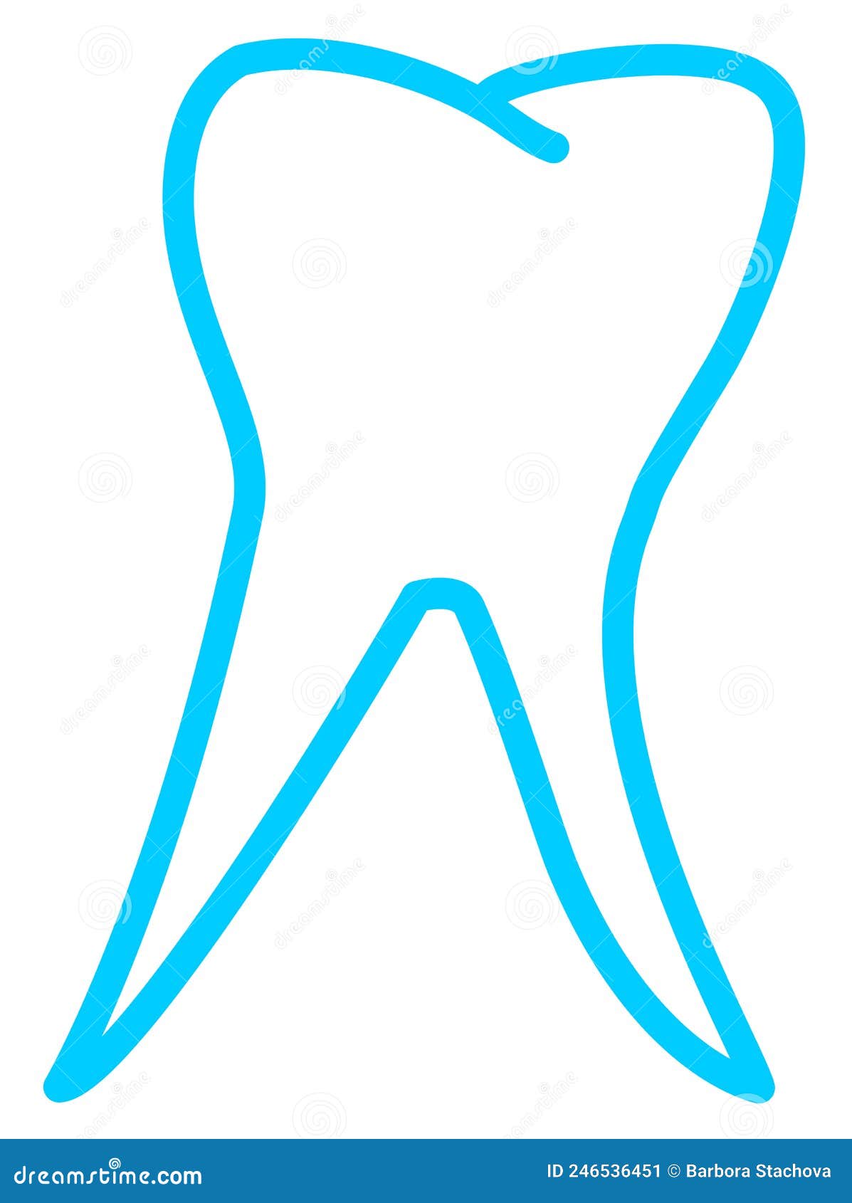 Simple Tooth & Split Label Clipart - Outline, Silhouette, Color Vector ...