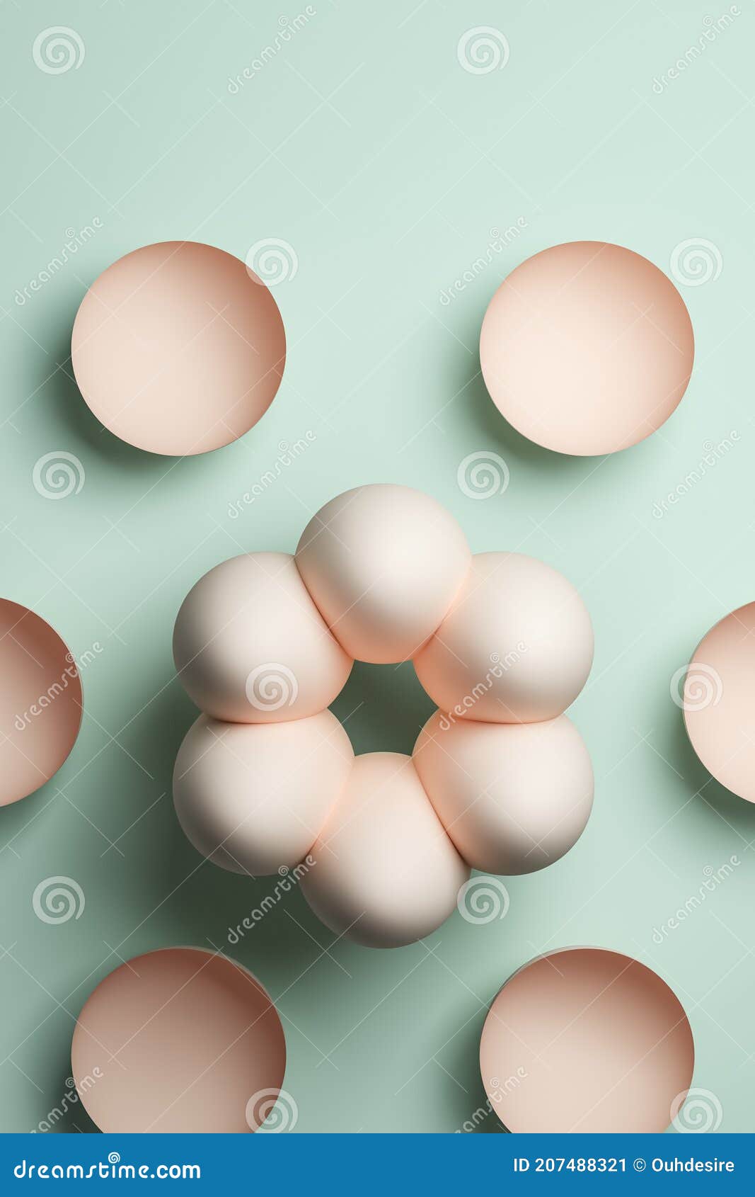 Simple Top View Background with Spherical Forms. Stock Illustration ...