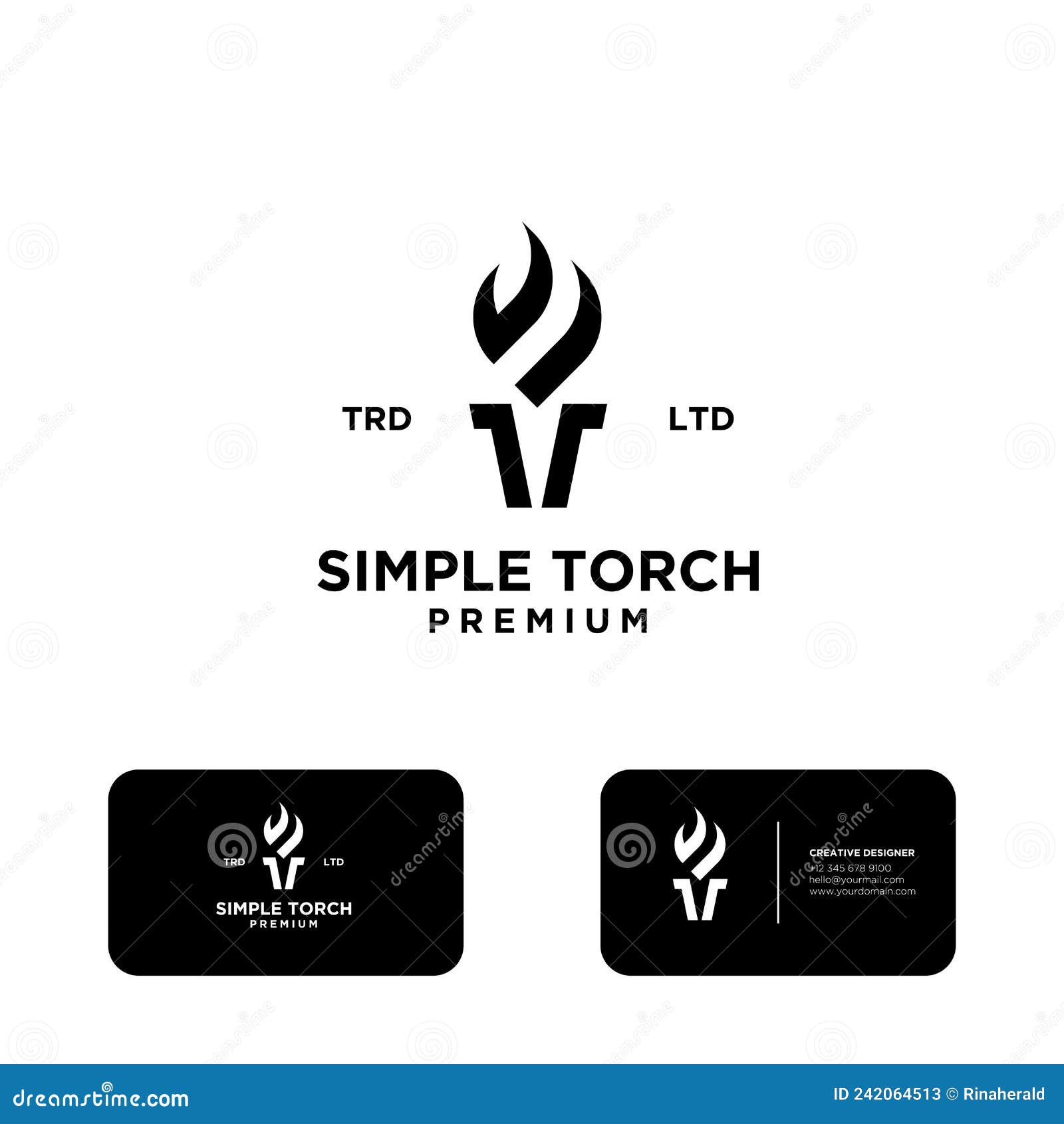 Simple Torch Black Outline Line Set Silhouette Logo Icon Designs Vector ...