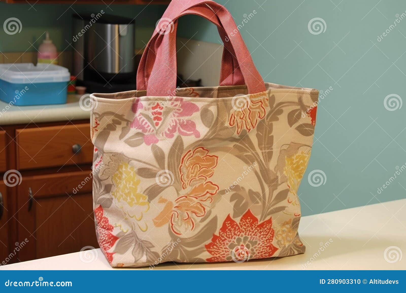 A Simple Tote Bag, Made with Fabric and Thread Stock Illustration ...